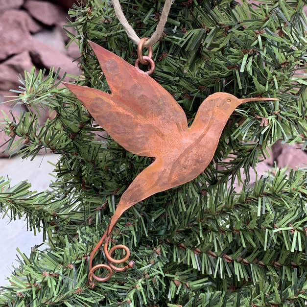 Copper Hummingbird Ornament | Wirestorm Creations